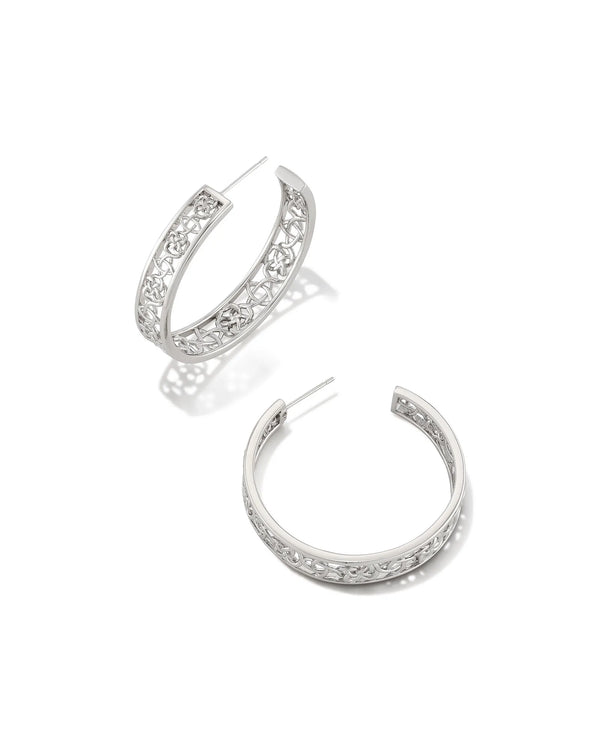 Kelly Hoop Earrings in Silver - Bleu & Co